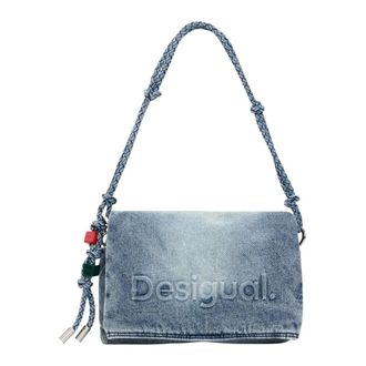 Desigual Femme, Sacs, Bleu, Taille: ONE Size Bag Half Logo V
