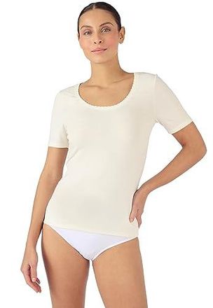 Damart T-Shirt Manches Courtes Thermor&eacute;gulant Evolutyl Evolutyl, Col Rond, Ecru, 46-48 (L)