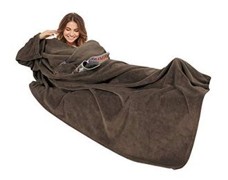 Gözze Couverture douillette Premium avec Manches et Poche poitrine, 150 x 240 cm - Brun