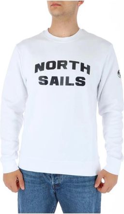 North Sails Homme, Sweatshirts et sweats &agrave; capuche, Blanc, Taille: XL Crew Neck SweaT-shirt Classic Logo