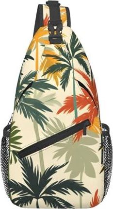 Generic Sacoche Homme Bandouliere Summer Palm Pla Casual Sacs &agrave; Bandouli&egrave;re Polyester Sac &agrave; Dos De Voyage pour Homme Femme Voyage