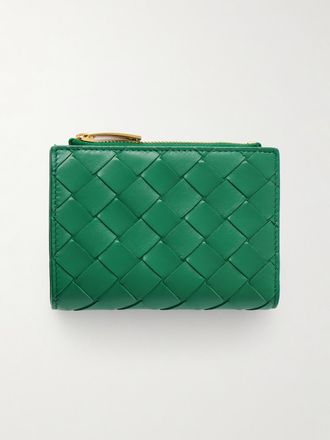 Bottega Veneta Portefeuille En Cuir Intrecciato 15 - Vert