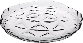 Pasabahce Estrella 6er Set Obstteller aus Glas, 20 cm, transparent, modernes und elegantes Design