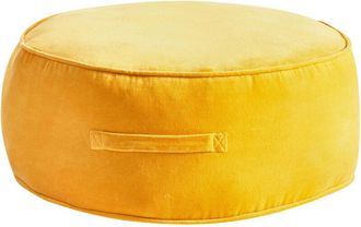 Beliani Pouf YULLE Samtstoff Gelb