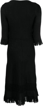 Charlott Fringed-Edge Knit Dress - Black