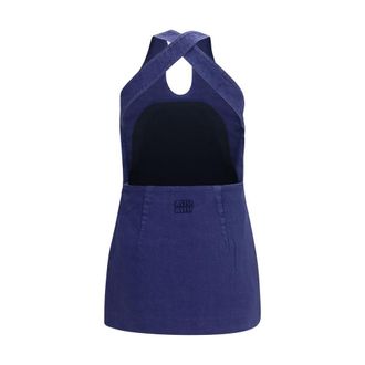 Miu Miu Womens Blue Cotton Casual Dress