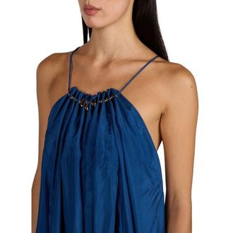 Zimmermann Robe longue fronc&eacute;e &agrave; perles en soie