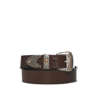 Pinko Pinko, unisex, Accessoires, Brun, Taille: M Ceinture en cuir &agrave; boucle