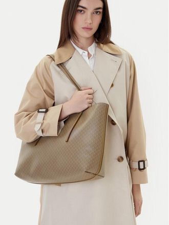 Calvin Klein Handtasche Emblem Aop Tote W/ Pouch LV04F3266G Beige