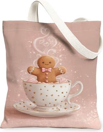 Generic Sacs fourre-tout en toile de pain d&eacute;pices, sacs r&eacute;utilisables, vintage l&eacute;gers et lavables avec bandouli&egrave;re, p&ecirc;che, 13x15 Inch