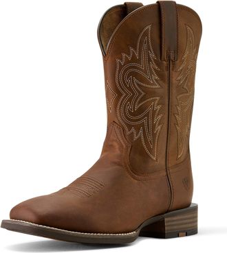 Ariat Mens Western Big Rig Wide Square Toe Boots in Distressed Brown, EE Wide Width, Size 41.5, by Ariat