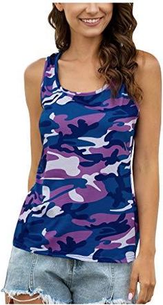 Generic Cadeau Humour Papa &agrave; la Camouflage Tops O-Neck Vest Womens Wild Womens Blouse T Shirt 8 Ans Fille (Blue, XXXXXL)