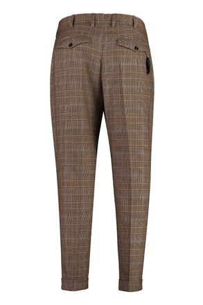 Pantaloni Torino Virgin Wool Plaid Trousers - Beige