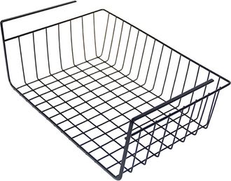 DOITOOL Schwarzer Eisen Hängekorb Aufbewahrungskorb Organizer für Schränke und Regale Platzsparend Leicht Vielseitig für Büro Küche Schlafzimmer und Wohnzimme