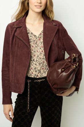 Gerard Darel Blouson en cuir velours - BERNARDE - Bordeaux