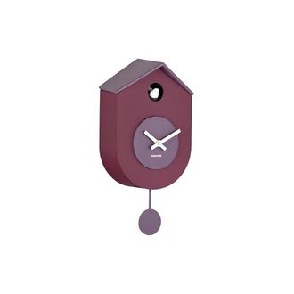 Karlsson Grato Horloge Murale Coucou avec Pendule oscillant Mauve fonc&eacute; et Lavande Douce