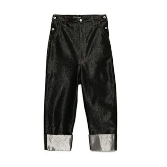 Junya Watanabe Femme, Jeans, Noir, Taille: 40 FR Pantalon noir avec boutons et ceinture