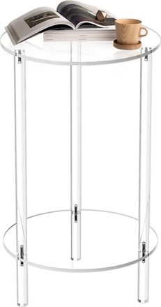 Generic Beistelltisch aus Acryl - runder Beistelltisch aus Acryl, durchsichtige kleine Beistelltische, modische durchsichtige Beistelltische f&uuml;r kleine R&auml;ume,