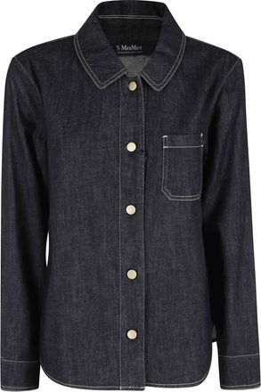 Max Mara Femme, Blouses et Chemises, Bleu, Taille: 38 FR Chemise en denim Emphasis