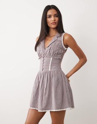 Cotton On Zoey - Robe chemise courte &agrave; carreaux Lola-Multi