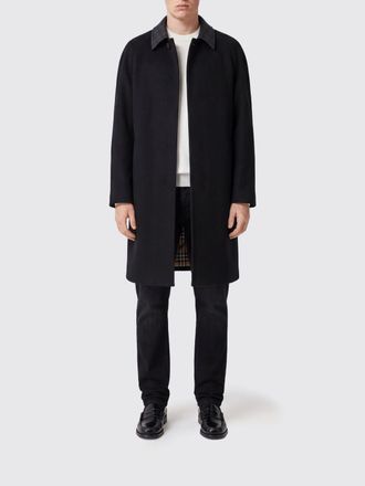 Burberry Manteau droit en laine et cachemire avec col &agrave; motif check