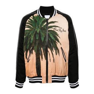 Blue Sky Inn Homme, Vestes, Multicolore, Taille: L Palm Tree Bomber Jacket