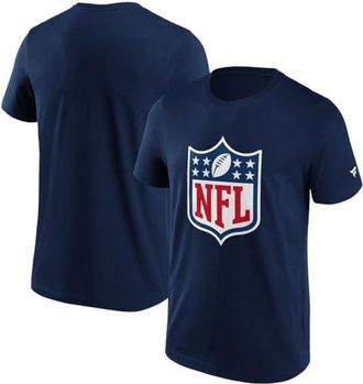 Fanatics NFL - Logo Homme T-Shirt Manches Courtes Marine L 100% Coton Regular/Coupe Standard