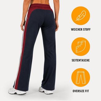 Smilodox Jogginghose Alassio Damen, Fila Oversize Sweatpants, Tunnelzug, Freizeit & Sport Wide Leg, Relax Fit, Athleisure, Gymwear, Logo-Detail