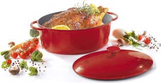 Kr&uuml;ger Karl Kr&uuml;ger 77034 Vulcan Eisenguss-G&auml;nsebr&auml;ter, Gusseisen, rot / schwarz, 2 Einheiten, 41 x 27 x 19 cm