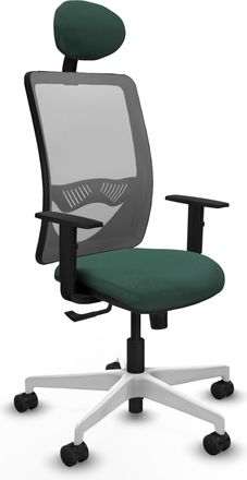 Piqueras y Crespo Gr&uuml;ner B&uuml;rostuhl Zulema mit 1D-Armen, h&ouml;henverstellbarer Lendenwirbelst&uuml;tze und festem Kopfteil, ausgestattet mit Sincro 3 Positionen und Schneidescha