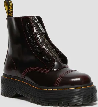 Dr. Martens Sinclair Arcadia Leder Plateaustiefel Schuhe in Rot, Größe: 36