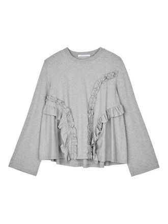 Cecilie Bahnsen t-shirt Alva &agrave; volants - Gris