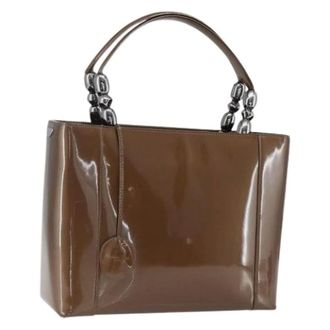 Dior Sac &agrave; main vintage en cuir verni Pre-owned - Femme - Pre-owned - Brun - Taille: ONE Size