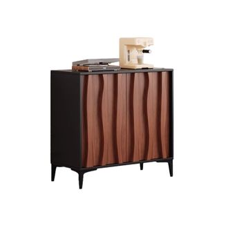 Generic Sideboard mit Doppelt&uuml;ren, Teeschrank aus gestreiftem Holz, griffloser Kaffeeschrank mit gro&szlig;em Fassungsverm&ouml;gen, geeignet for Wohn- und Esszimmer(Col