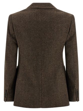Max Mara Womens Brown Virgin Wool Blazer Clothing