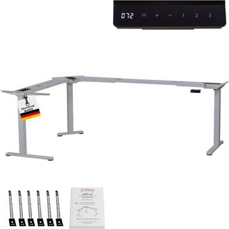 Albatros-Moebel Albatros LIFT L7S Gestell für Eckschreibtisch Höhenverstellbar Elektrisch silber - Winkelschreibtisch Memoryfunktion, - Schreibtischgestell