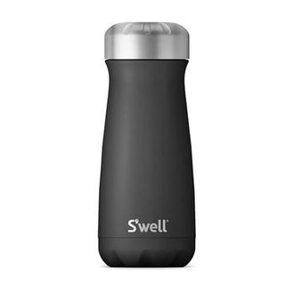 Swell Bouteille de voyage, Black Onyx, 470ml. La bouteille de voyage isol&eacute;e sous vide garde les boissons froides et chaudes - Bouteille deau en acier inoxyd