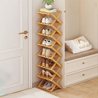 YYW schuhregal schmal - schuhregals Bambus schuhregals klappbar schuhregal klein Schuh Organizer freistehendes Schuhregal f&uuml;r Korridore, Schlafzimmer, Woh