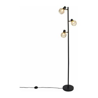 QAZQA mesh - Lampadaire - 3 lumière - H 150 cm - Noir et Or - Moderne, Design - éclairage intérieur - Salon I Chambre