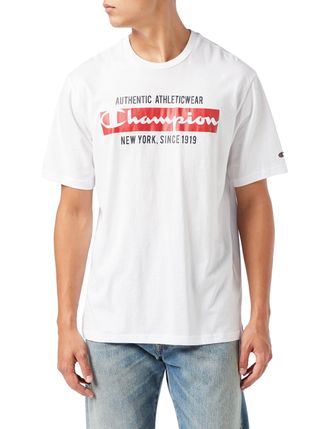 Champion Herren Graphic Shop Authentic S-s T-Shirt, Weiß, S