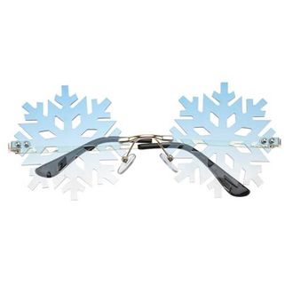 BESPORTBLE Yardwe Lunettes de Soleil D&eacute;coratives Verres en Motif Flocon sans Monture Couleur Bleu D&eacute;grad&eacute; 1 Paire Accessoires Festifs Amusants pour Soir&eacute;es et Ph