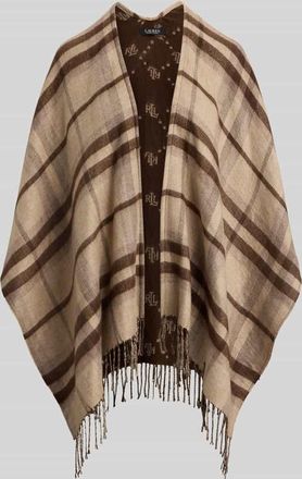 Lauren Ralph Lauren Poncho aus Wolle mit Fransenabschluss