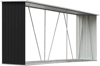 tidyard Brennholzlager Holzlager aus verzinktem Stahl Mit Stahlstützstangen und extra Rohren,Kaminholzlager Brennholzschuppen Mit zus?tzlichen Rohren auf beid