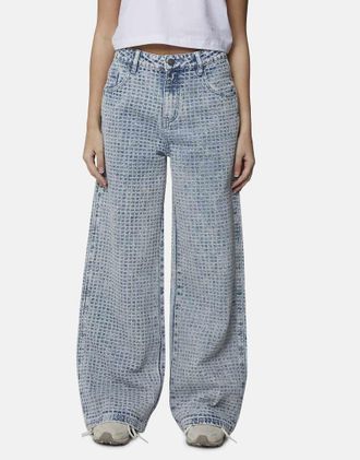 Good For Nothing Baggy-Jeans aus Jacquard-Denim in Blau