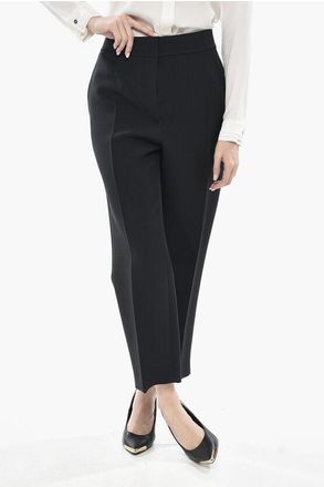 Dior Wool-and-Silk Trousers with Concealed Closure size 46