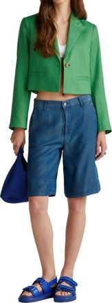 Benetton Damen Giacca 2aghdw037 Jacke, gr&uuml;n, 36