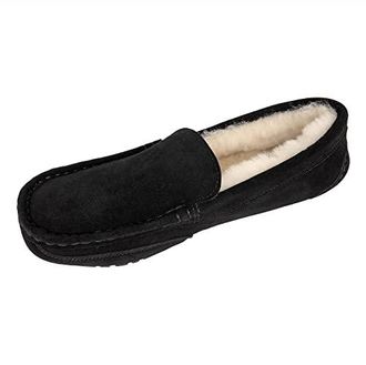 Clarks Chaussons mocassins en peau de mouton pour homme Cadeau int rieur/ext rieur pour lui, Noir, 9