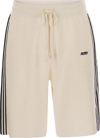 Autry Homme, Shorts, Blanc, Taille: L Short de surv&ecirc;tement avec bandes lat&eacute;rales
