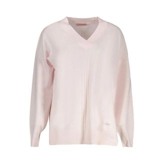 Guess Rosa Acryl V-Ausschnitt Pullover Damen - - Knitwear - Damen - Rosa - XS