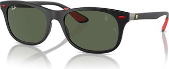 Ray-Ban unisex, Accessoires, Noir, Taille: 55 MM Lunettes de Soleil Monture Carrée Scuderia Ferrari Vertes